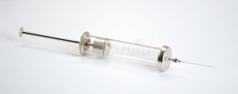 Glass injection syringe stock image. Image of disease - 130480173