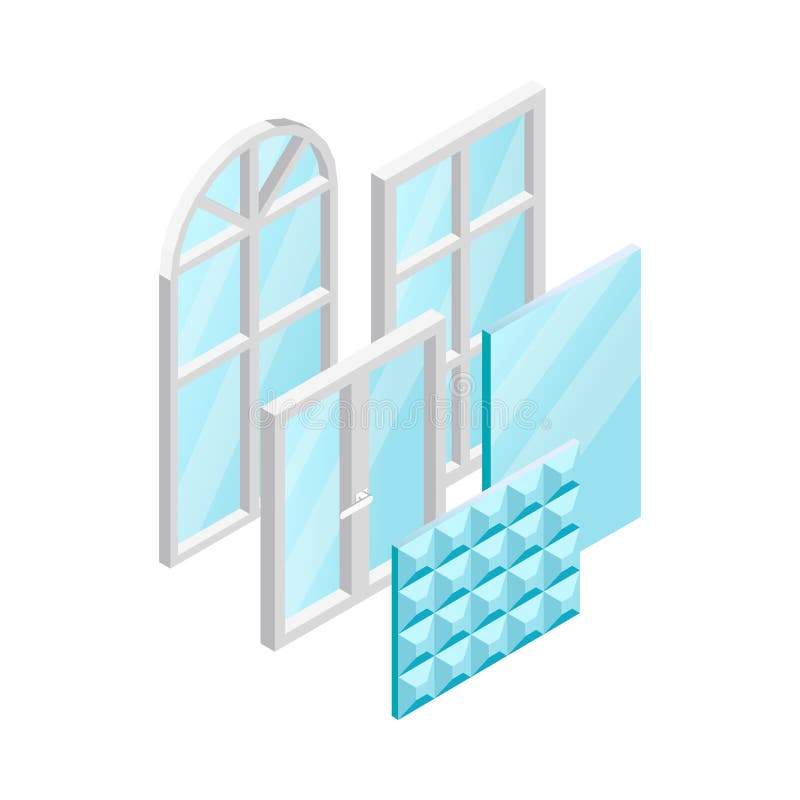 Glass Isometric Icon stock vector. Illustration of glossy - 238862354