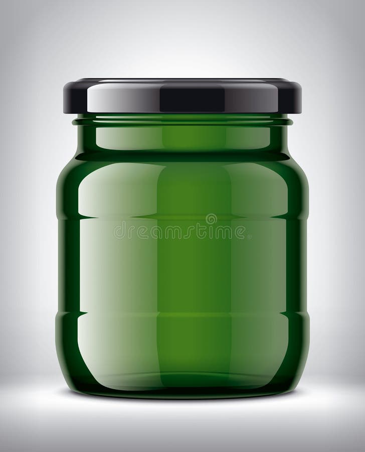 Glass Jar on Background. stock vector. Illustration of mockup - 186764118