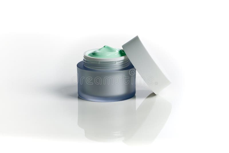 Glass Jar of Beauty Face Cream with Cap. Isolated, White Background ...