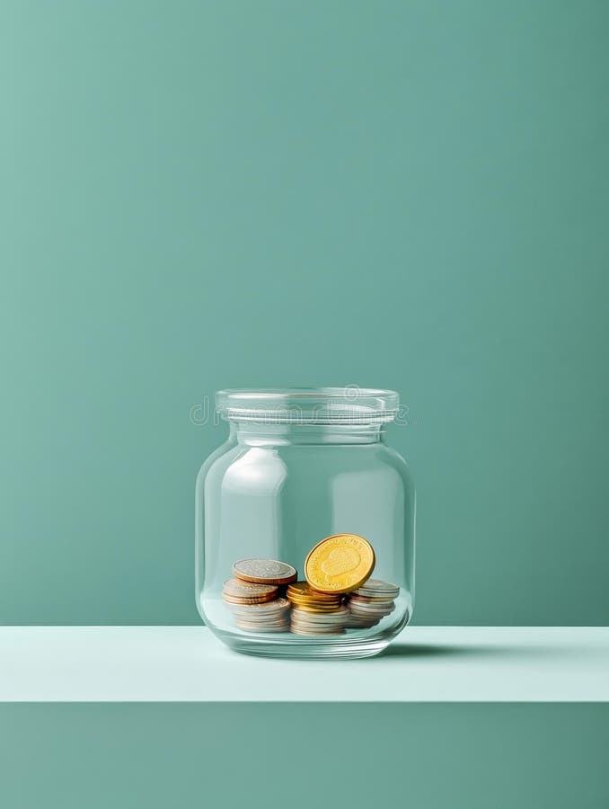 Glass Jar of Coins Savings Savings Growth Financial Security ...
