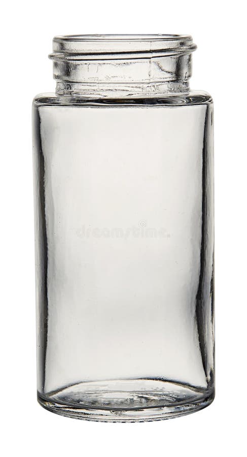 Glass Jar with Empty Threaded Isolated on a White Background. Stock ...