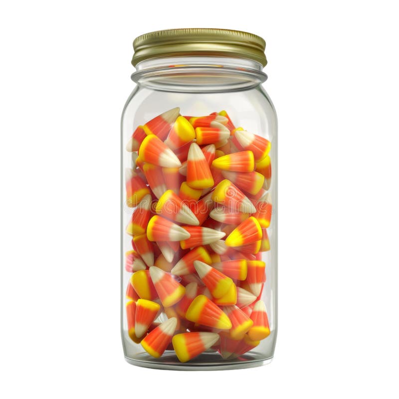 Glass Jar Filled with Candy Corn Stock Image - Illustration of corn ...