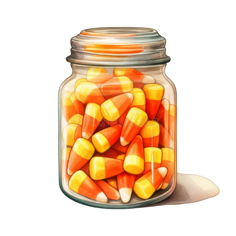 Glass Jar Filled with Candy Corn Stock Photo - Illustration of ...