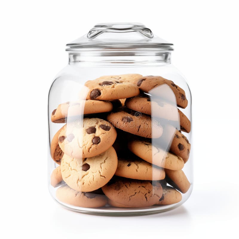 Glass Jar Filled with Chocolate Chip Cookies Stock Illustration ...