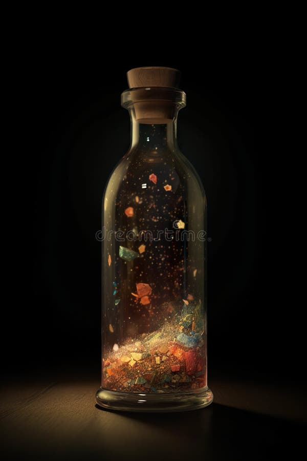 A Glass Jar Filled with Lots of Different Colored Objects. Generative ...