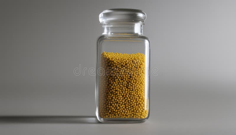 A Glass Jar Filled with Yellow Beads Stock Illustration - Illustration ...