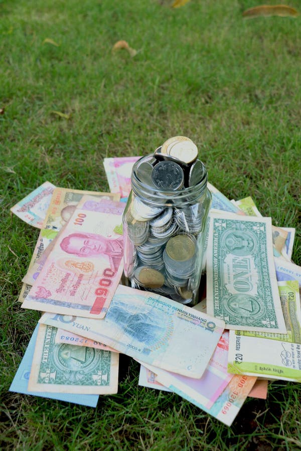 Different Currency Coins for Use in Business or Finance Stock Photo ...