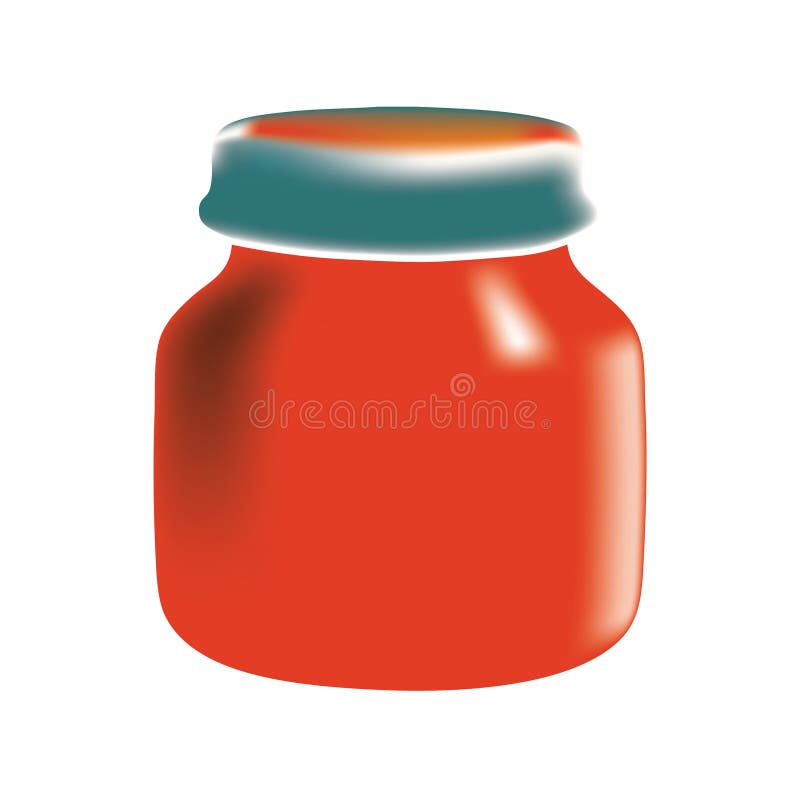 Glass Jar Full of Red Sauce Stock Vector - Illustration of cylindrical ...