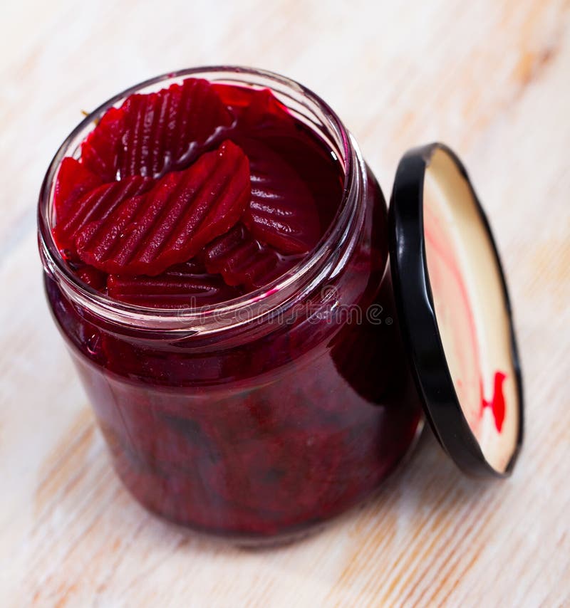 Glass Jar of Homemade Pickled Beetroot Stock Image - Image of prepared ...