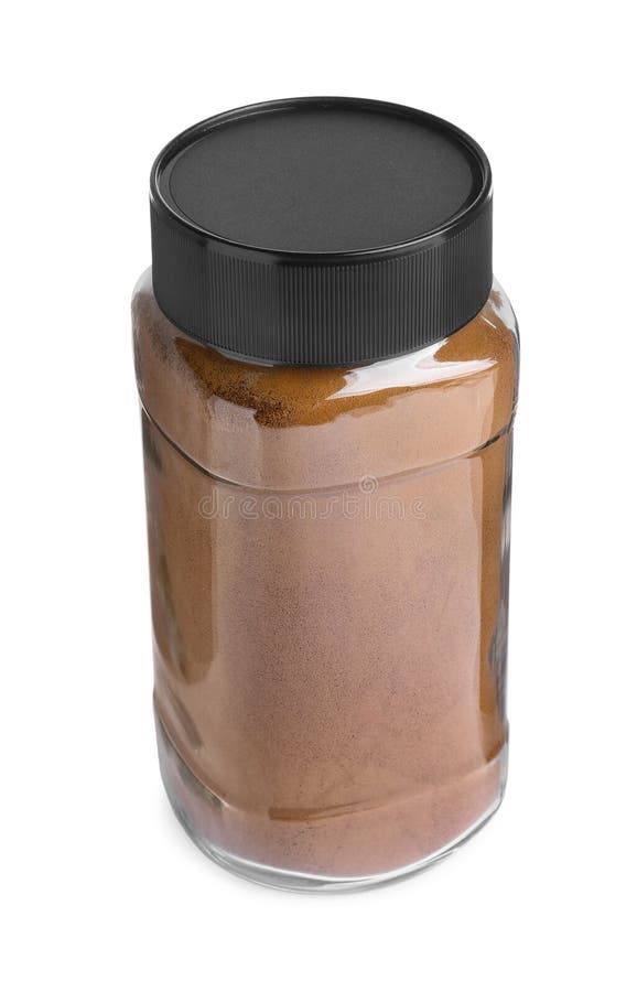 Glass Jar of Instant Coffee Isolated on White Stock Photo - Image of ...
