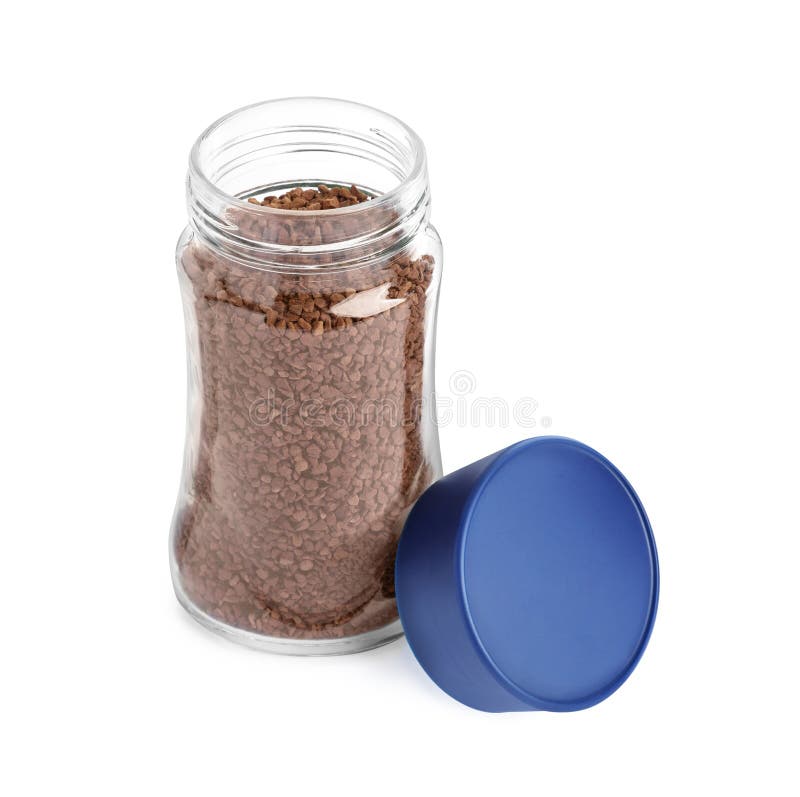 Glass Jar of Instant Coffee Isolated on White Stock Image - Image of ...