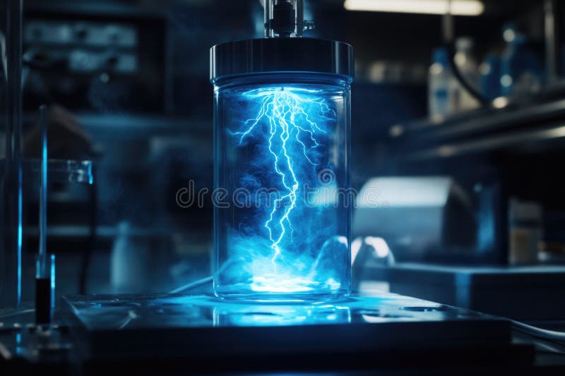 Glass Jar Lightning stock photo. Image of storm, glass - 379824782
