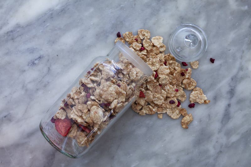 Glass Jar with Muesli for Breakfast Stock Photo - Image of muesli ...