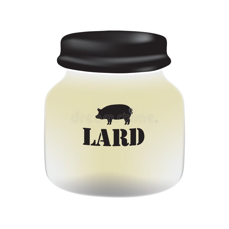 Glass Jar with Packaged Lard Stock Vector - Illustration of bank ...