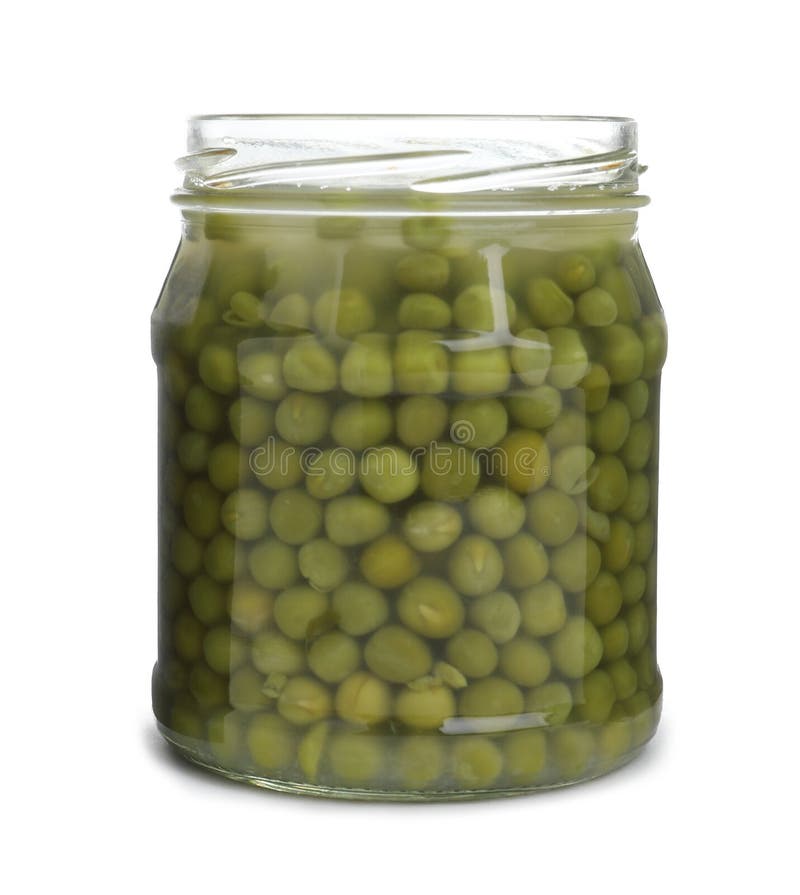 Glass Jar with Pickled Green Peas Isolated Stock Image - Image of ...