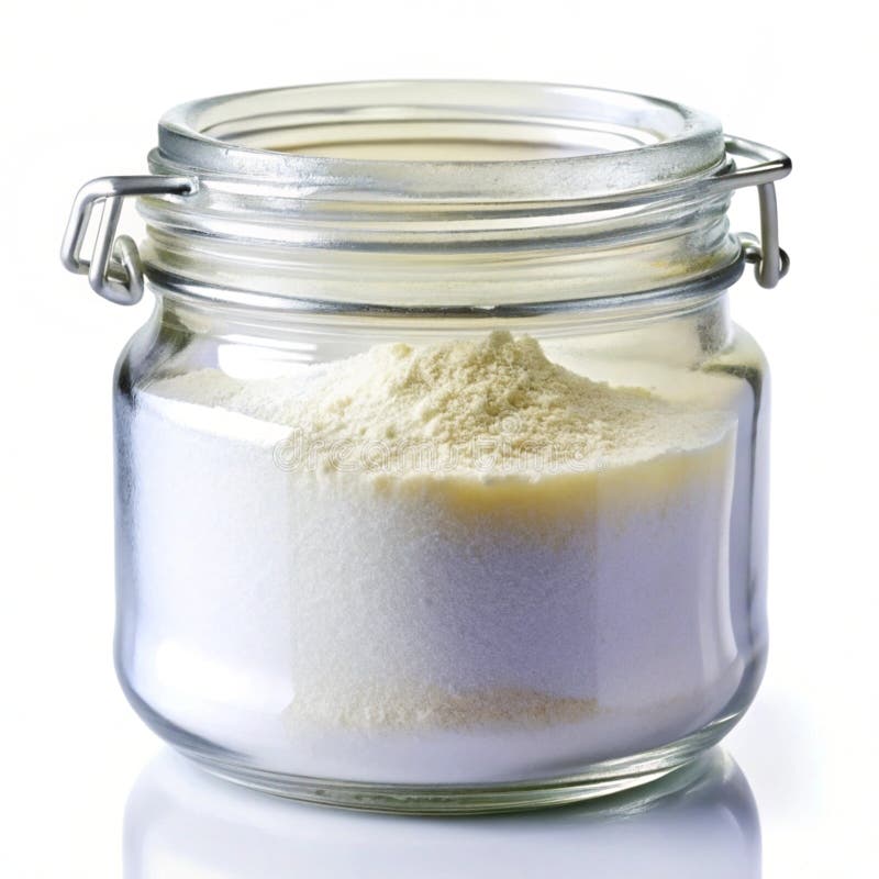 Glass Jar with Powdered Substance Stock Illustration - Illustration of ...