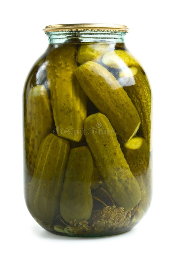 Glass Jar of Preserved Gherkins Stock Image - Image of canned, pickled ...