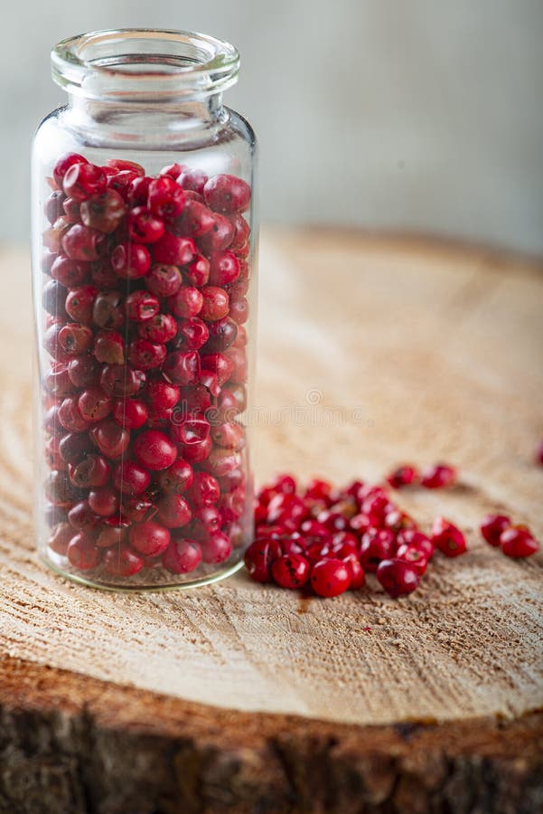 A Glass Jar with Red Pepper Corns Stock Image - Image of glass, cooking ...