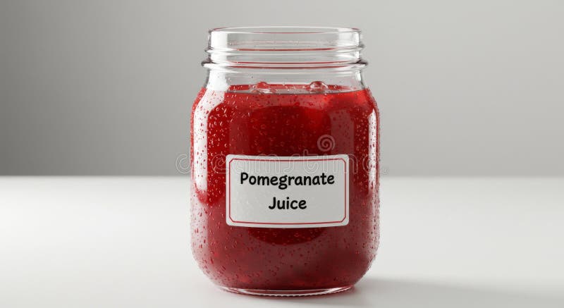 Glass Jar of Red Pomegranate Juice on White Background Stock ...