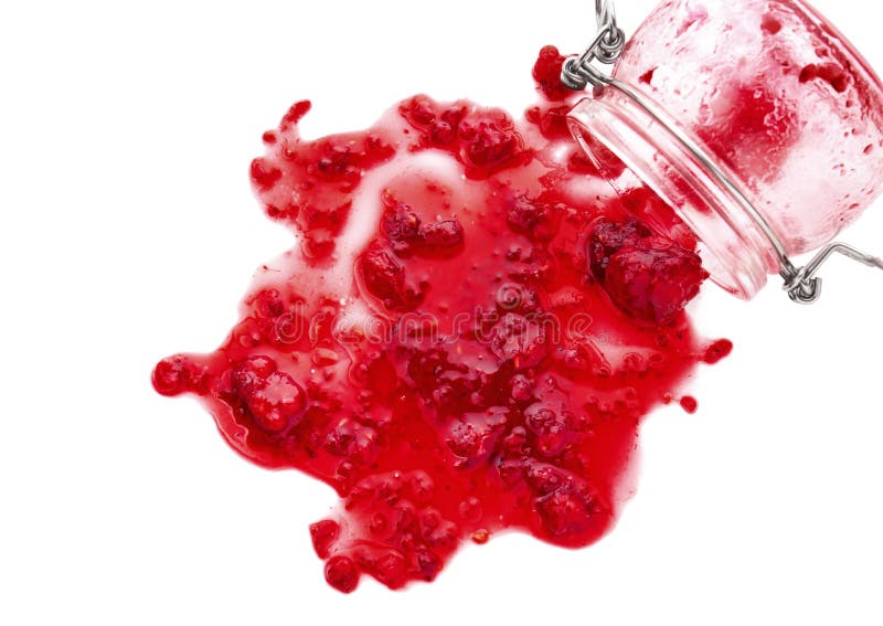 Jar Spilled Red Jam White Background Stock Photos - Free & Royalty-Free ...