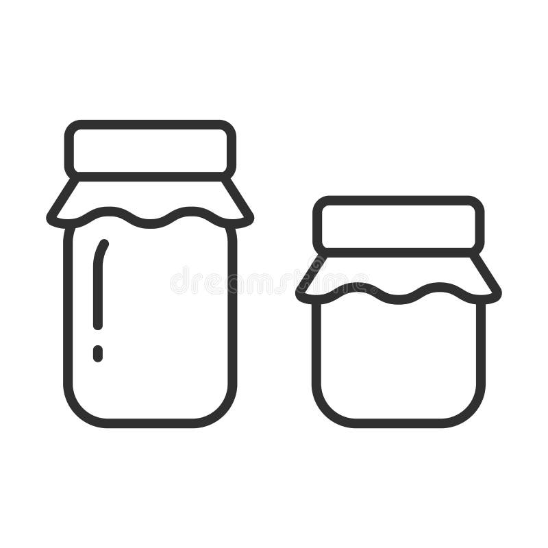 Glass Jar Vector Icon, Outline Sign. Vector Illustration Stock Vector ...