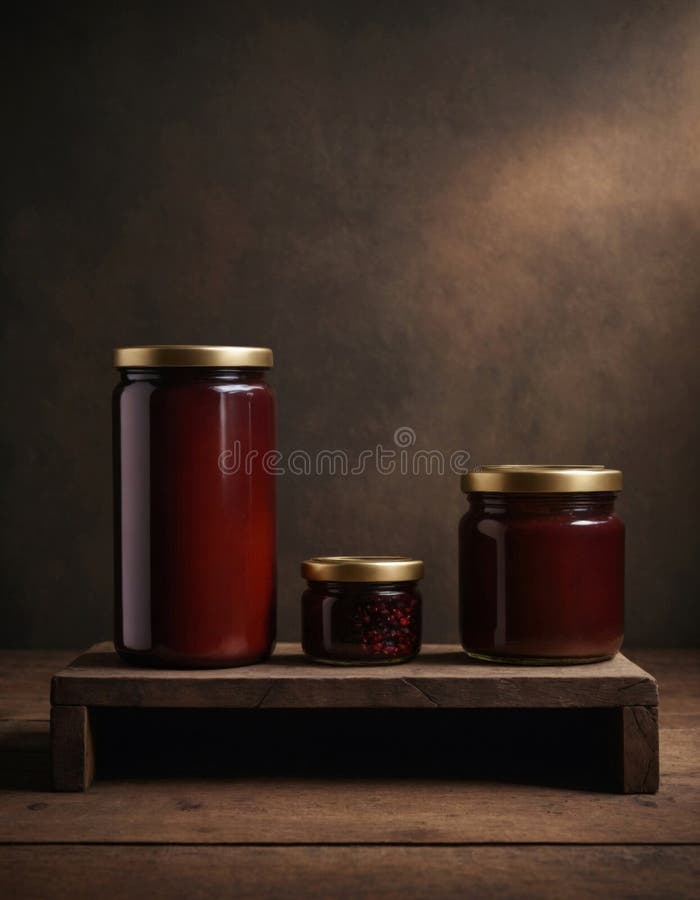 Glass Jars with Blank Labels for Jam Display Stock Illustration ...
