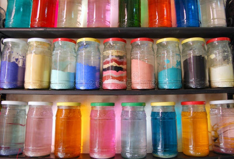 Glass Jars Filled with Liquid and Powder Stock Photo - Image of liquid ...