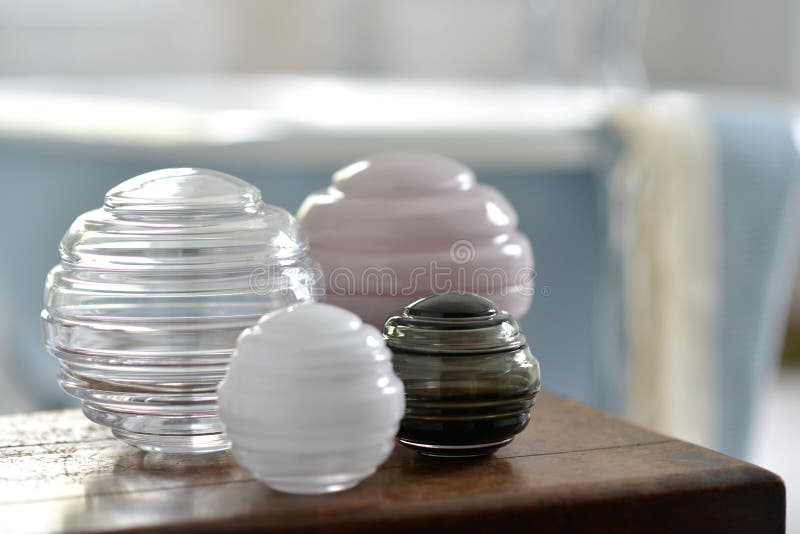Glass jars stock image. Image of object, vase, round - 82599197