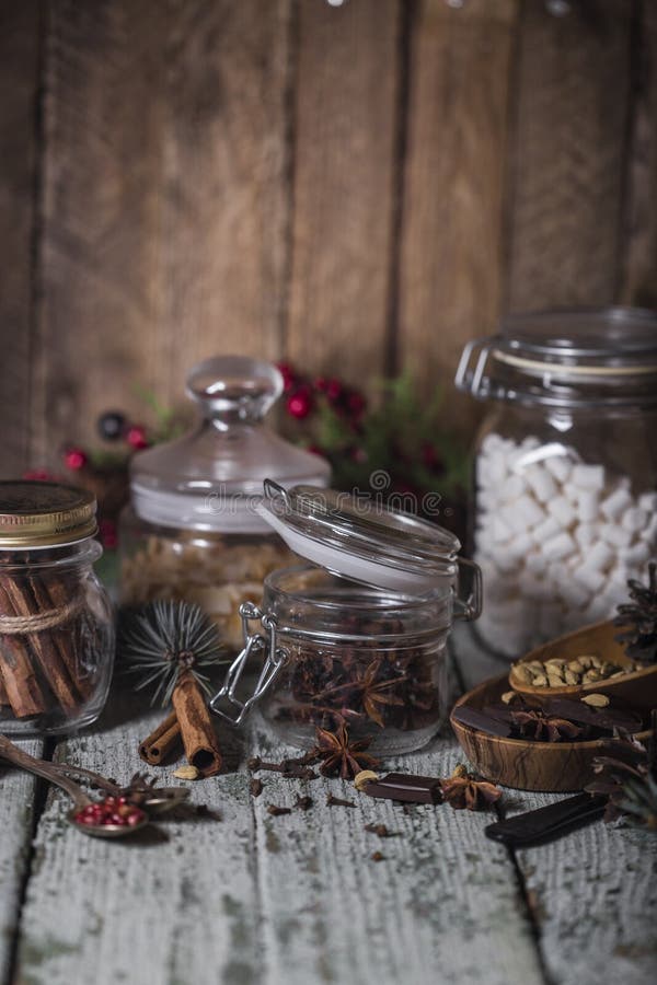 Glass jars with spices stock photo. Image of healthy - 80520716