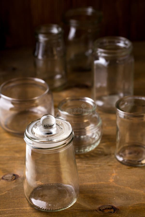 Glass Jars of Various Sizes Stock Photo - Image of round, filters ...