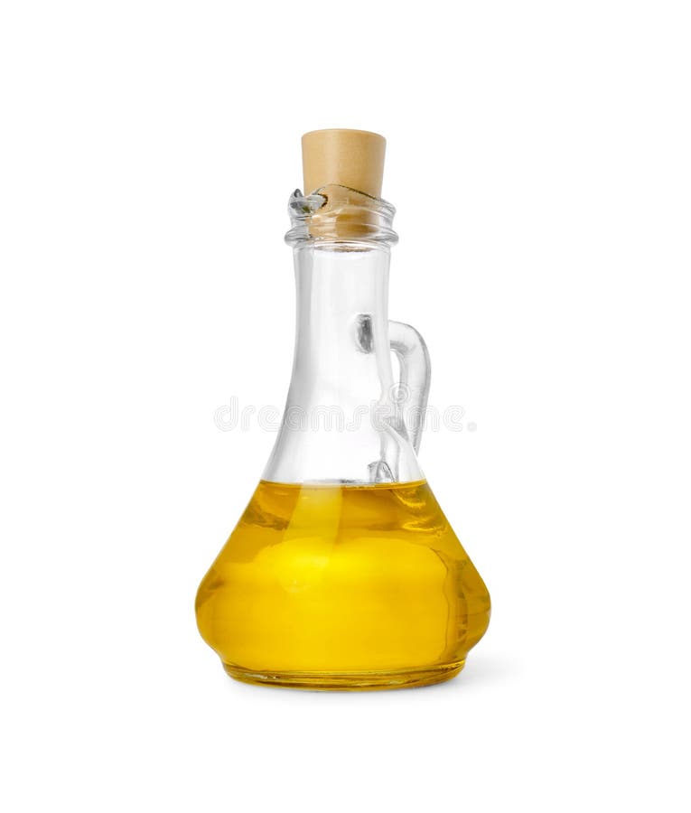 Glass Jug of Cooking Oil Isolated on White Stock Image - Image of food ...