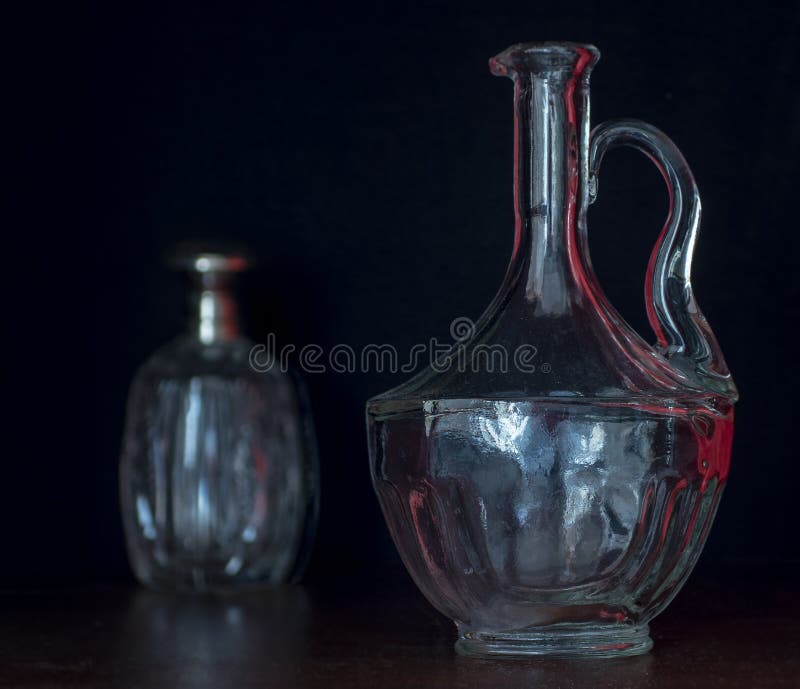 Glass Jug with Still Life Black Stock Photo - Image of glasses, favor ...