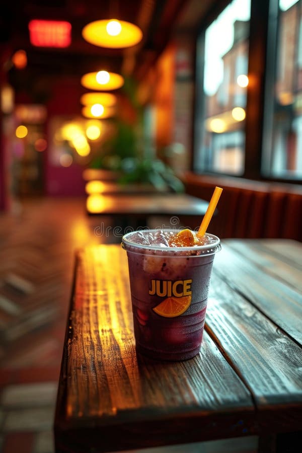 A Glass of Juice is on the Table in the Cafe Stock Photo - Image of ...