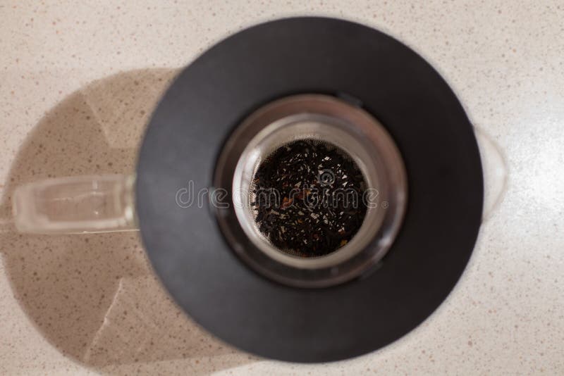 Tea Preparation in the Glass Kettle Top View with Shadow (without Water ...