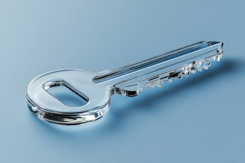 Glass Key Symbolizing Security Access Solutions Gradient Blue ...