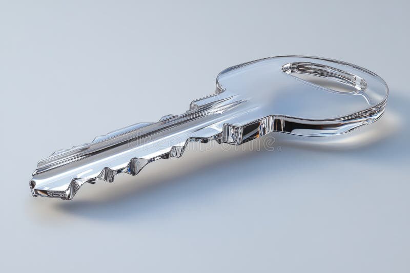 Glass Key Lying on White Background, Symbolizing Security, Access ...
