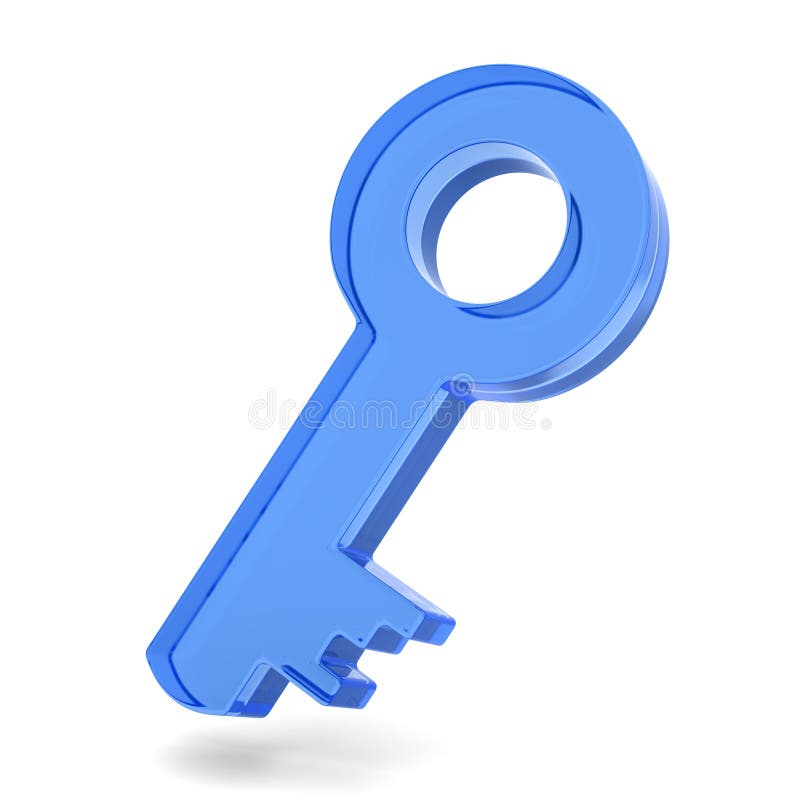 Glass Key on White Background. Isolated 3D Illustration Stock ...