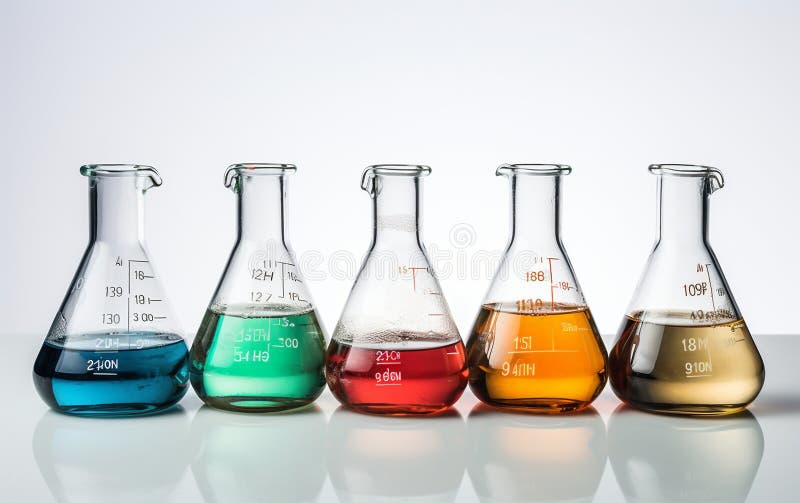 Glass Laboratory Beakers on a White Background -Generative Ai Stock ...