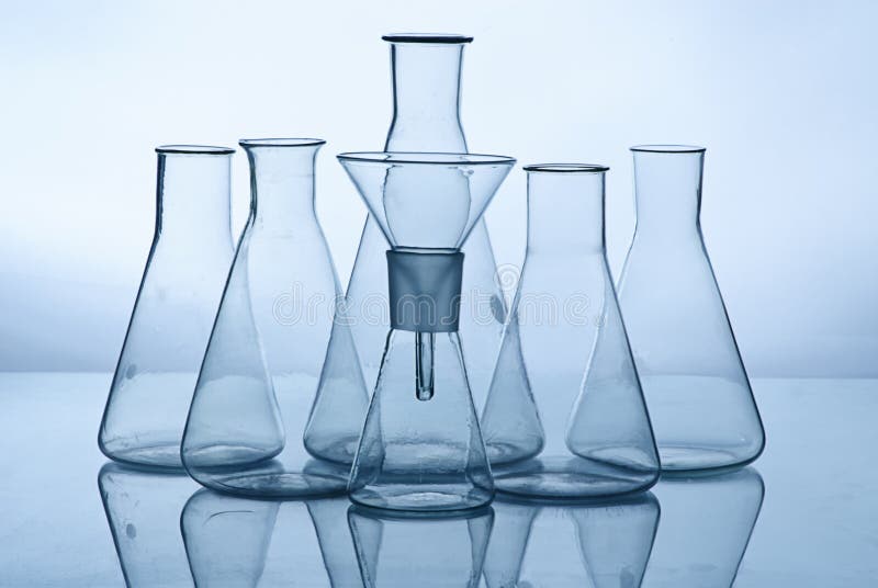 Glass laboratory equipment stock image. Image of discovery - 6321127