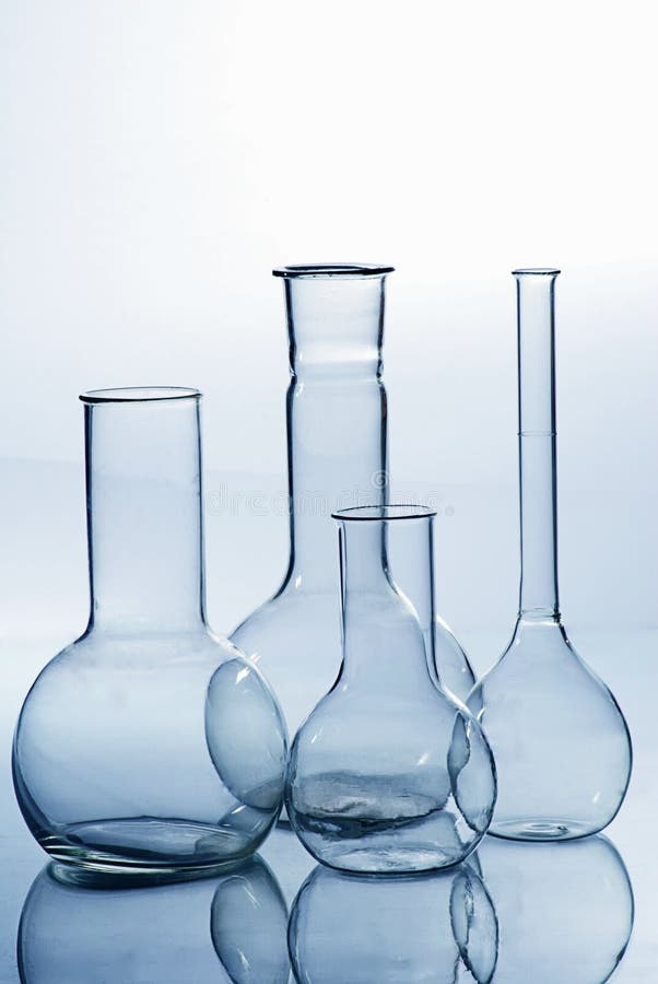 Glass laboratory equipment stock image. Image of education - 8097959