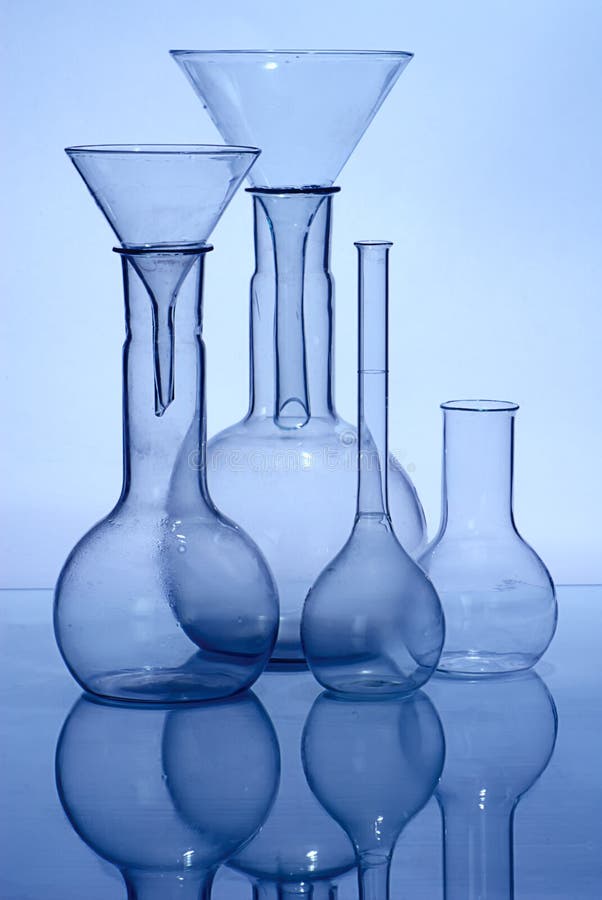 Glass laboratory equipment stock image. Image of discovery - 6321127