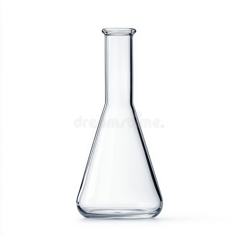 Glass Laboratory Flask Isolated on White Stock Illustration ...