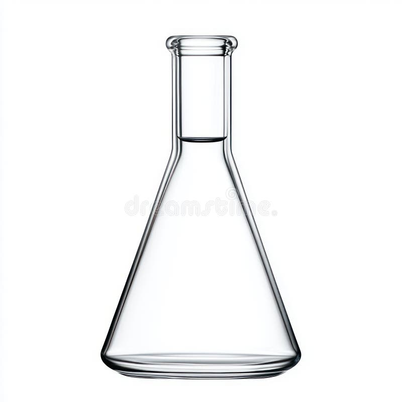 Glass Laboratory Flask Isolated on White Stock Illustration ...