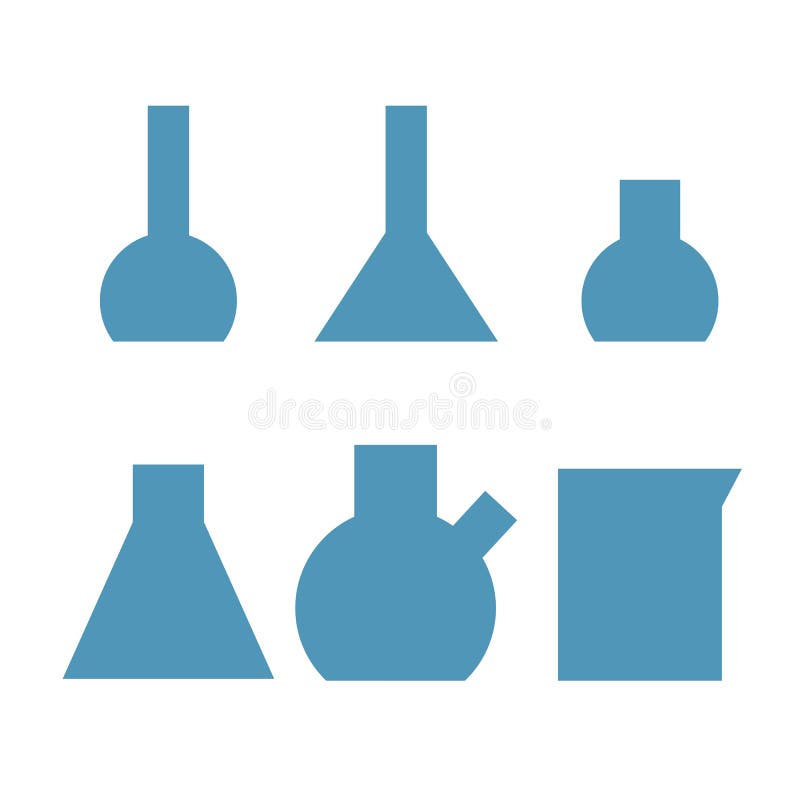 Glass Laboratory Flasks. Chemical. 2d Flat Vector Stock Vector ...