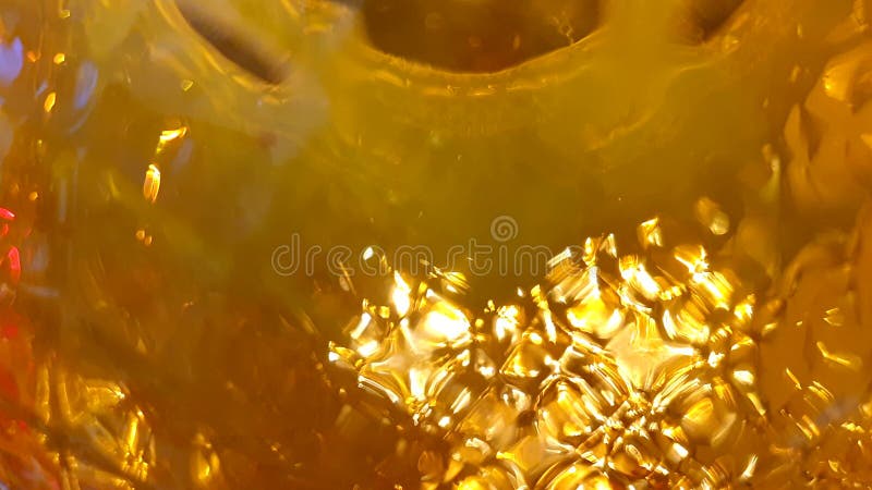 Glass Lamp Abstract Gold Yellow Reflection Close Up Illuminated Texture ...