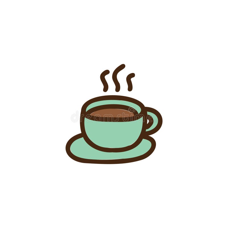 Glass of Latte. Cup of Fresh Coffee. Hand Drawn Cartoon Icon Stock ...