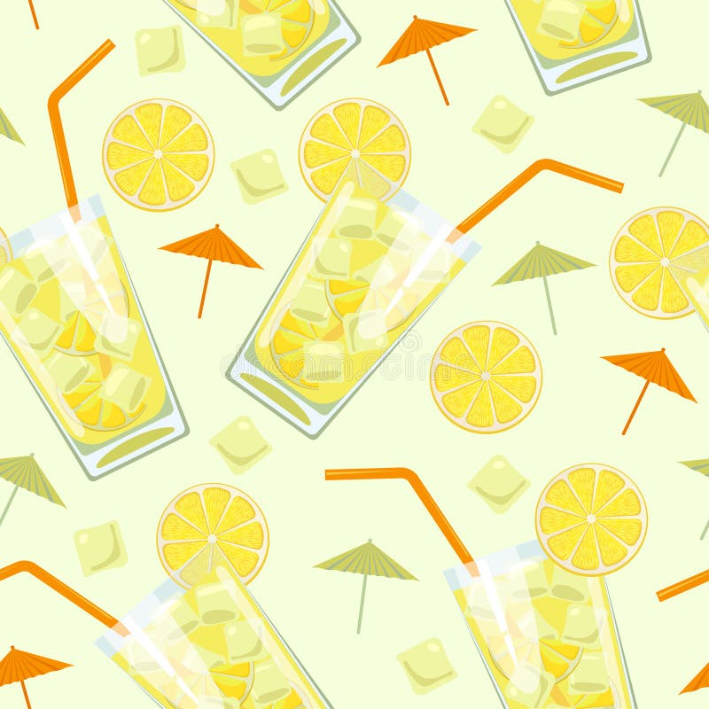 Glass with LemonADE_pattern Stock Vector - Illustration of iced ...