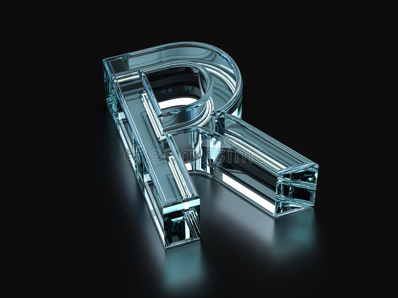 Glass letter R stock illustration. Illustration of typographic - 88281976