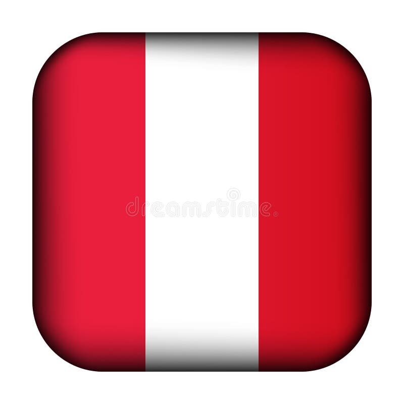 Glass Light Ball with Flag of Peru. Squared Template Icon. Peruvian ...